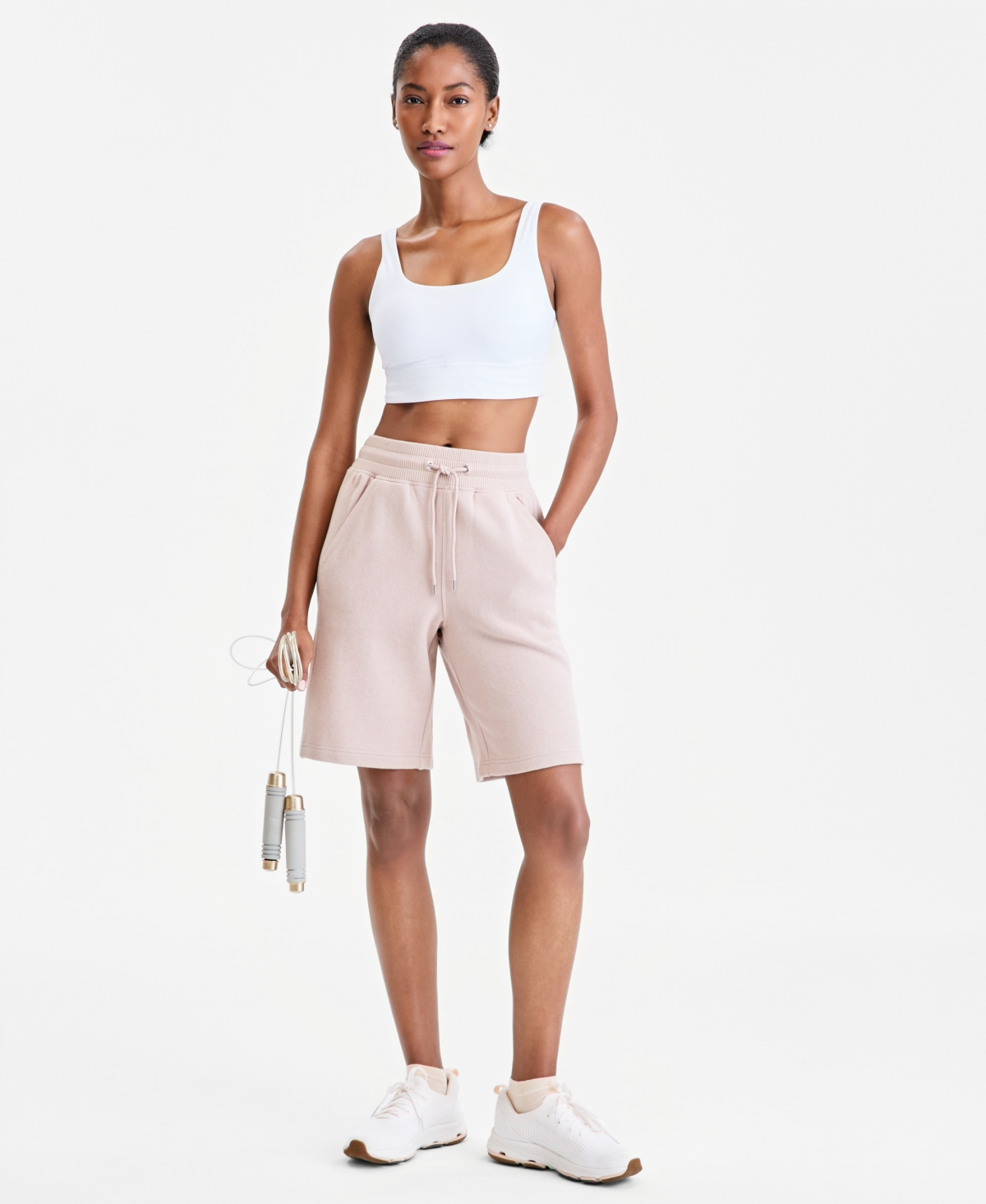 Click here for Id Ideology Womens Cotton-Blend Pull-On Bermuda Sh... prices