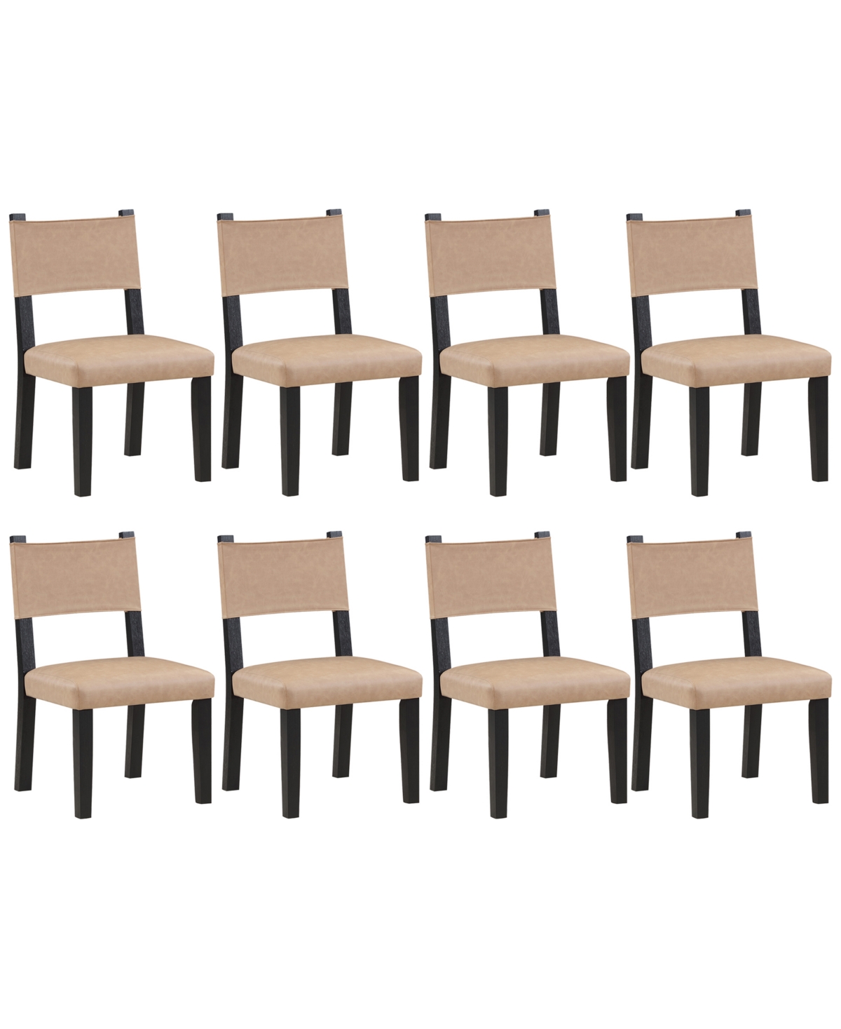 Click here for Macai 8-Pc. Faux Leather Side Chair Set - Black  B... prices