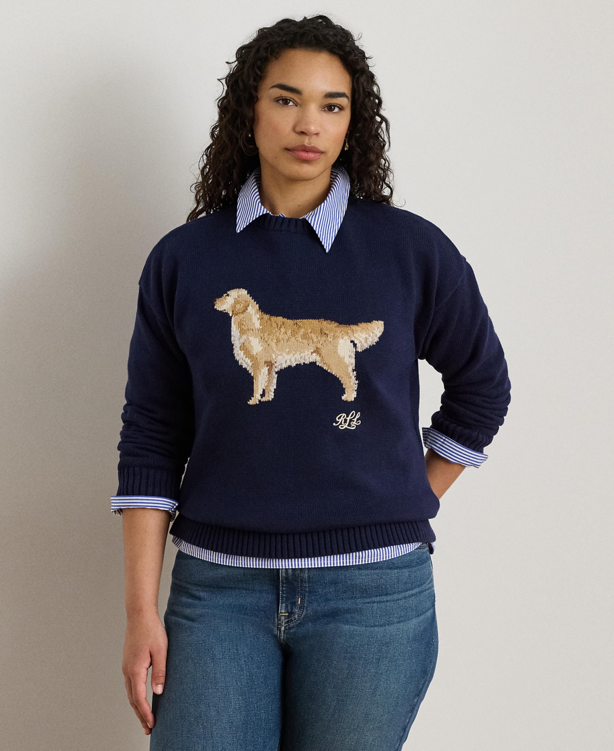Click here for Lauren Ralph Lauren Plus Size Intarsia-Knit Golden... prices