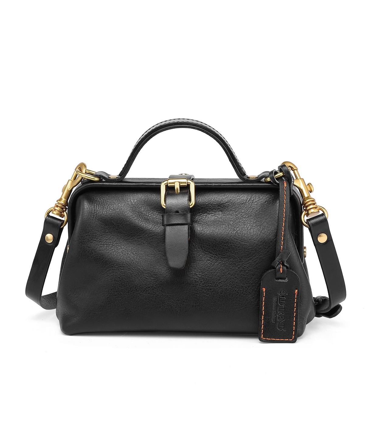 Click here for Old Trend Doctor Small Leather Crossbody Bag - Bla... prices