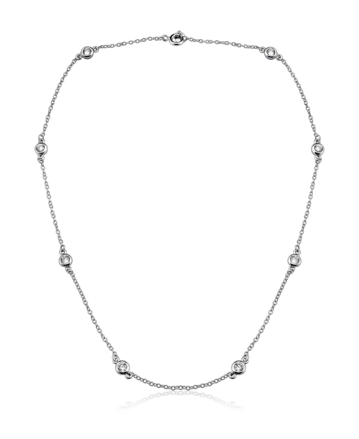 Click here for Sterling Silver Clear Cubic Zirconia Necklace - Wh... prices