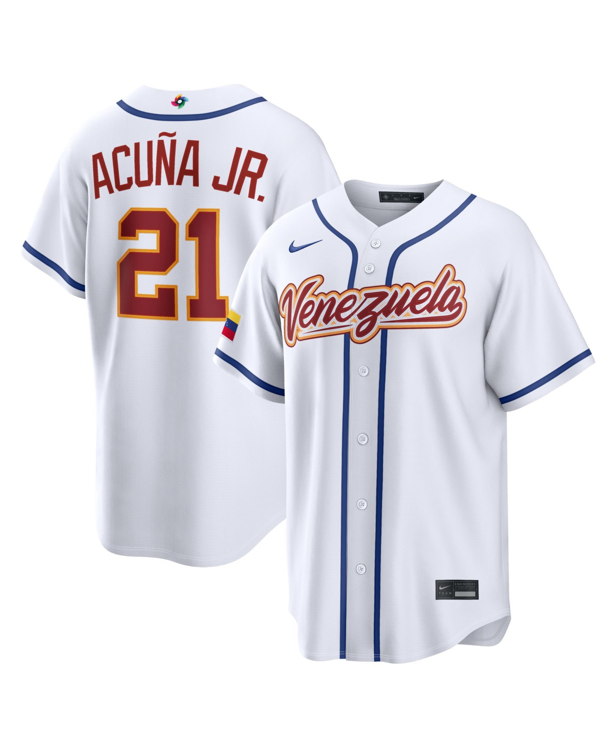 Click here for Nike Mens Ronald Acuna Jr. White Venezuela Basebal... prices