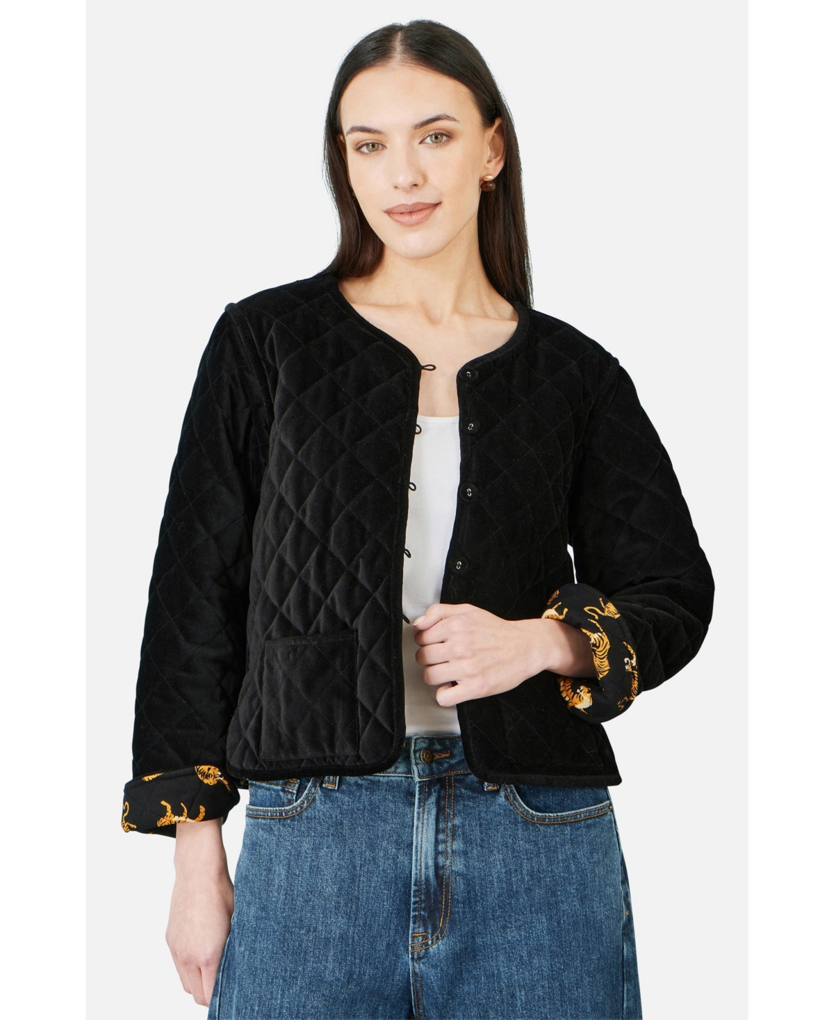 Click here for Yumi Womens Jacket With Reversible Leopard Lining... prices