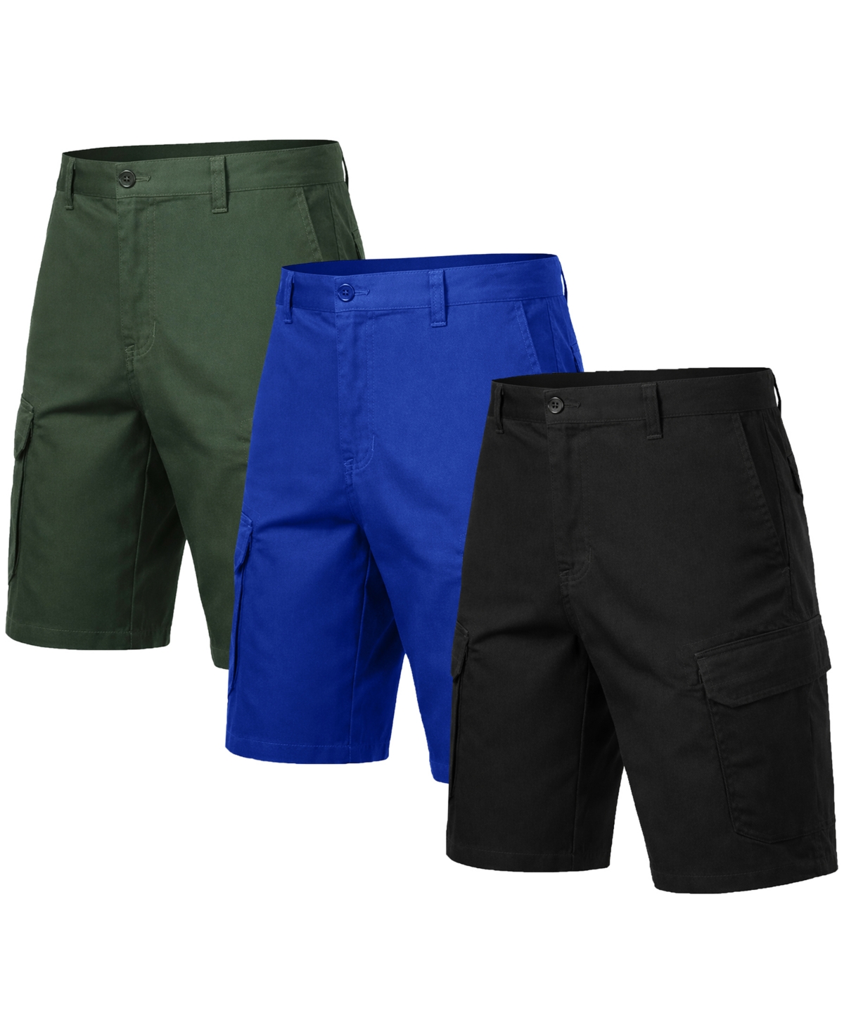 Click here for Blu Rock Mens Cotton Flex-Stretch Cargo Shorts-3 P... prices