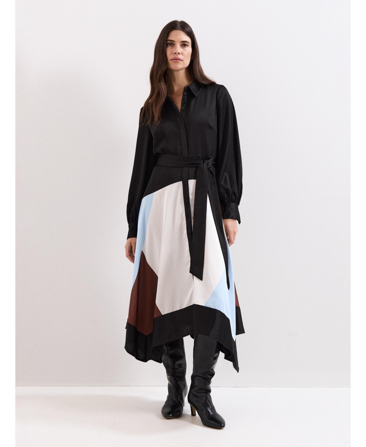 Click here for Phase Eight Womens Samalie Satin Hanky Dress - Bla... prices