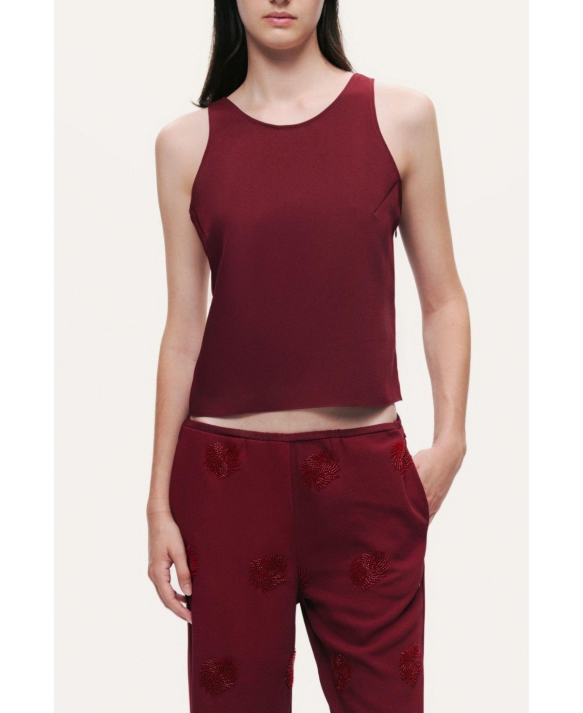 Click here for Nocturne Womens Minimalist Sleeveless Crepe Top -... prices