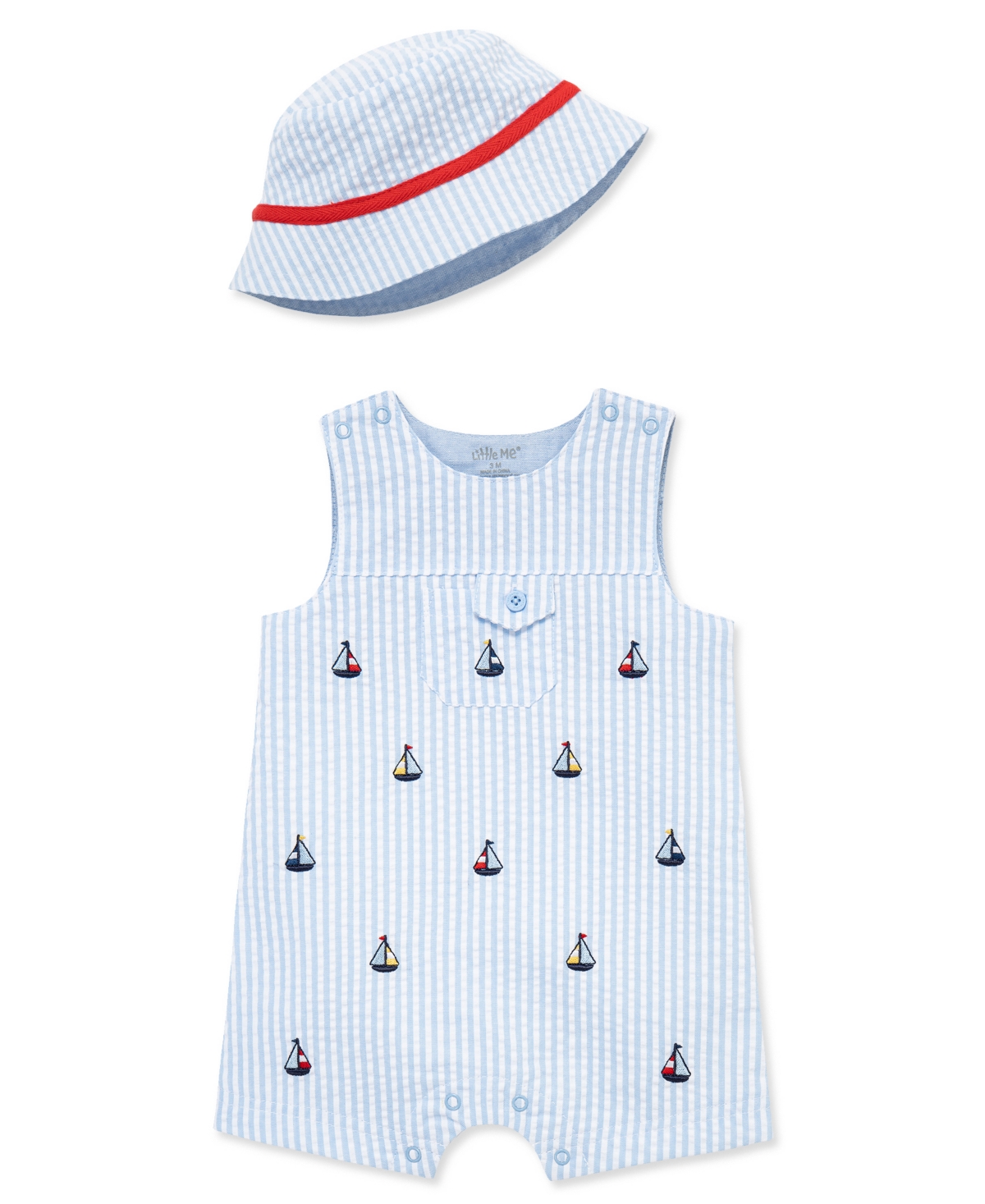 Click here for Little Me Baby Boys Sailboat Striped Sunsuit and H... prices