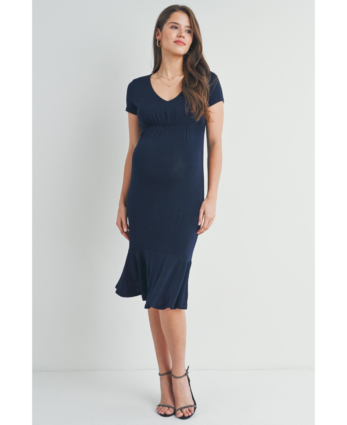 Click here for Hello Miz Maternity V-Neck Empire Waist Short Slee... prices