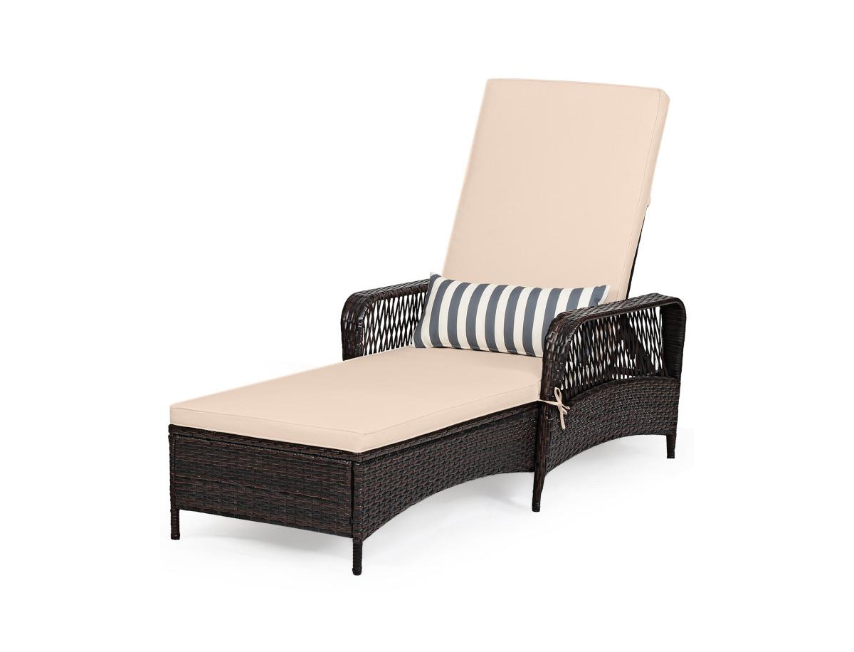 Click here for Slickblue Adjustable Outdoor Wicker Chaise Lounge... prices