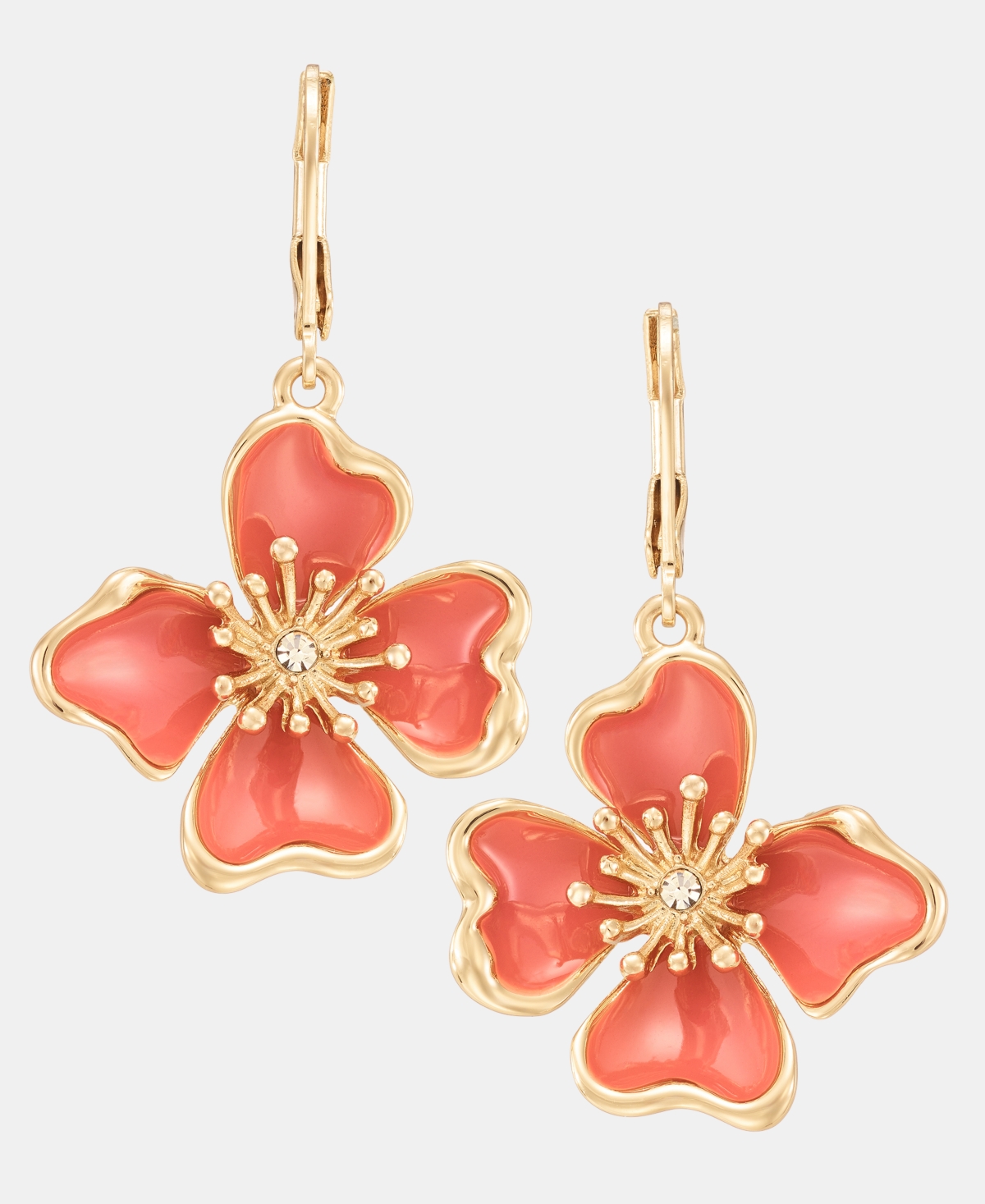 Click here for Anne Klein Textured Flower Drop Earrings - Brghtor... prices