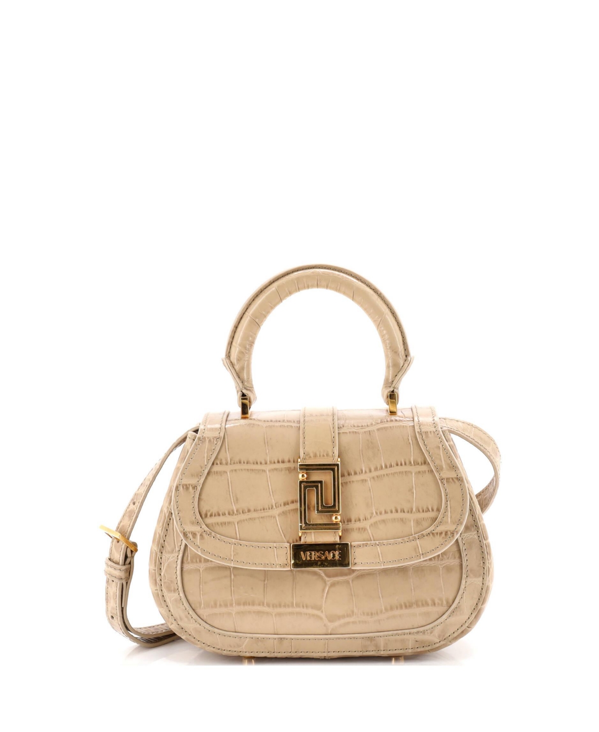 Click here for Pre-Owned Versace Mini Greca Goddess Top Handle Ba... prices