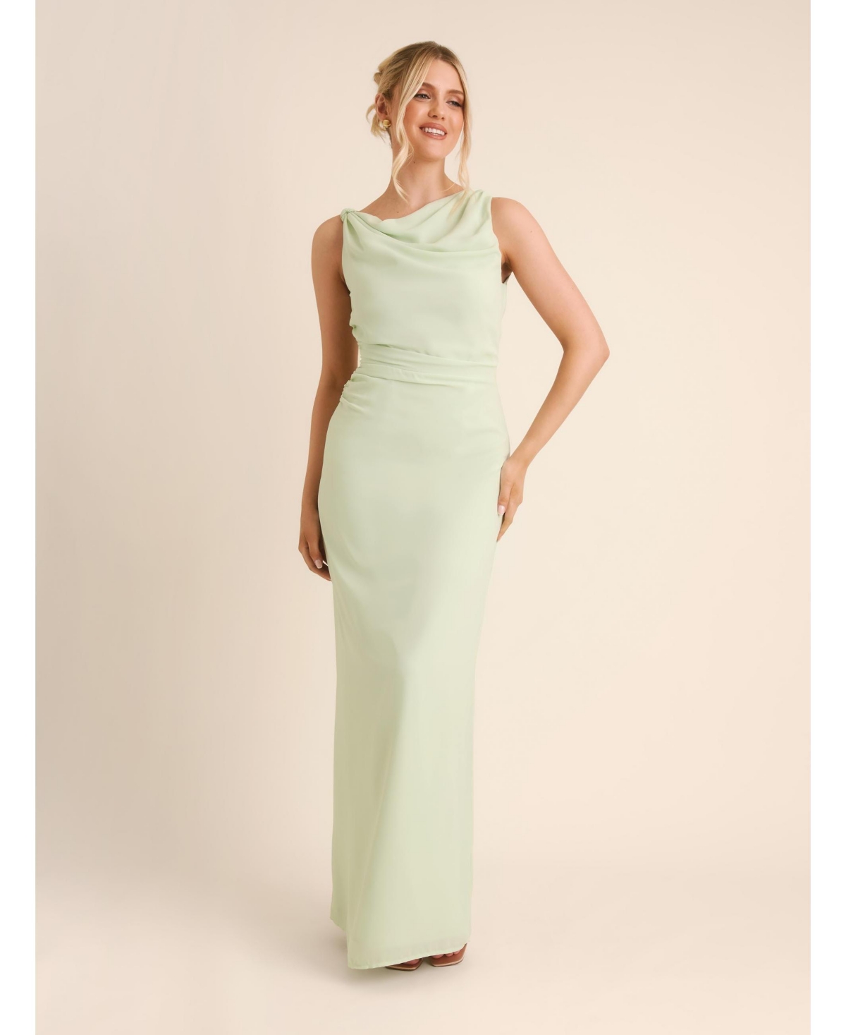 Click here for Six Stories Womens Twist Asym Chiffon Bridesmaid D... prices