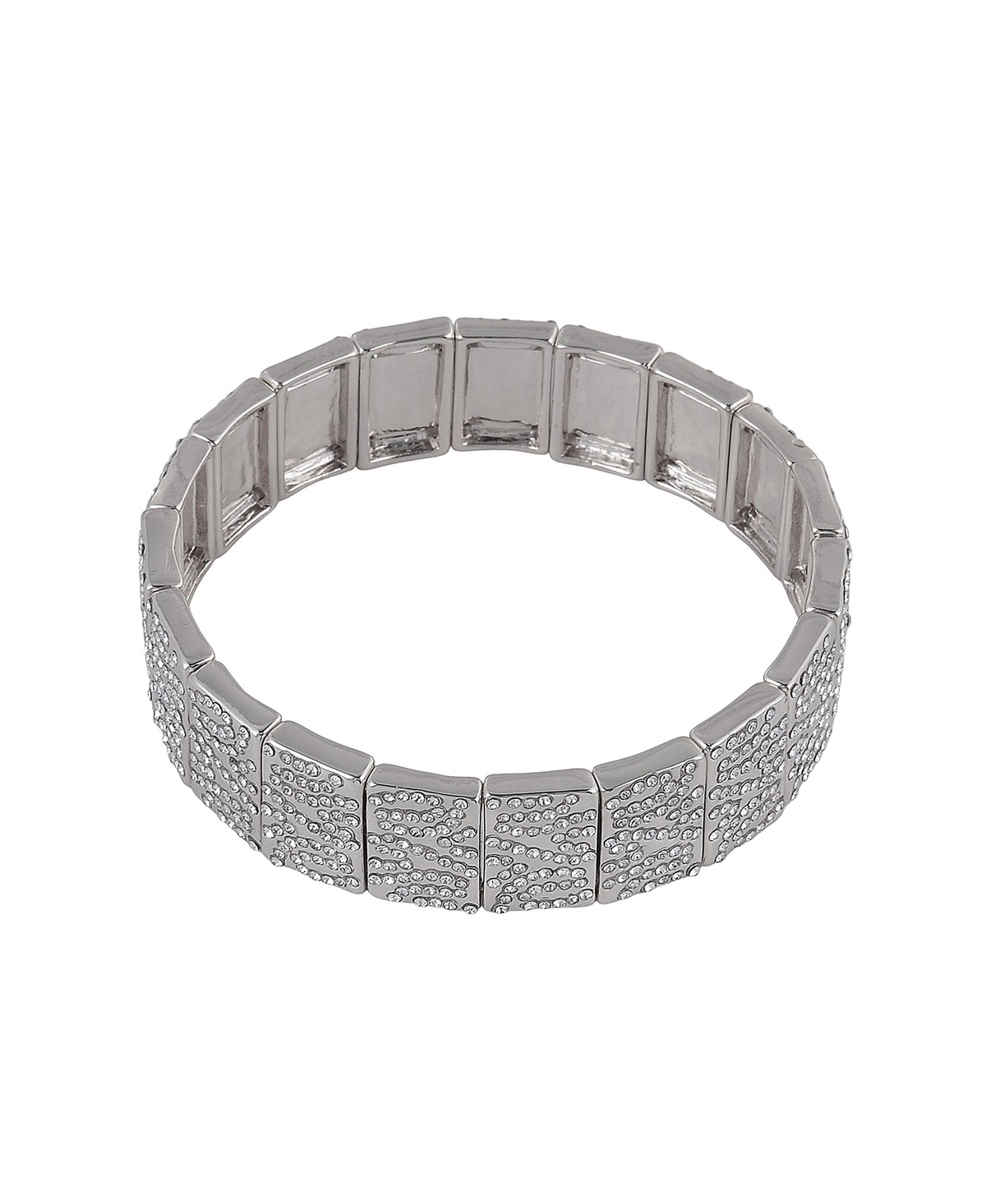 Click here for Laundry by Shelli Segal Silver Tone Tile Stretch B... prices