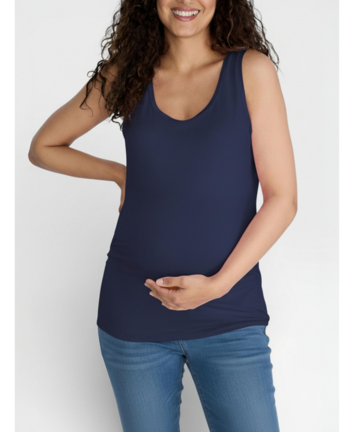 Click here for Motherhood Maternity Womens Scoop Neck Side-Ruched... prices