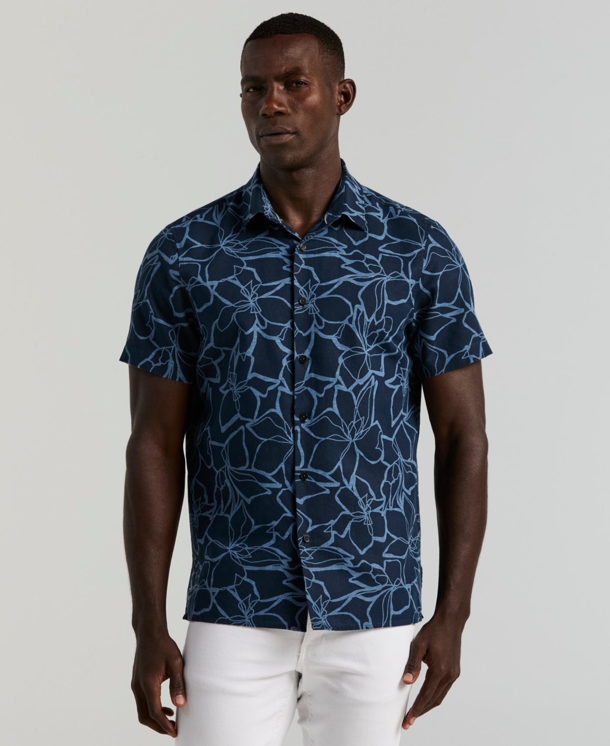 Click here for Perry Ellis Mens Floral Print Short Sleeve Linen B... prices