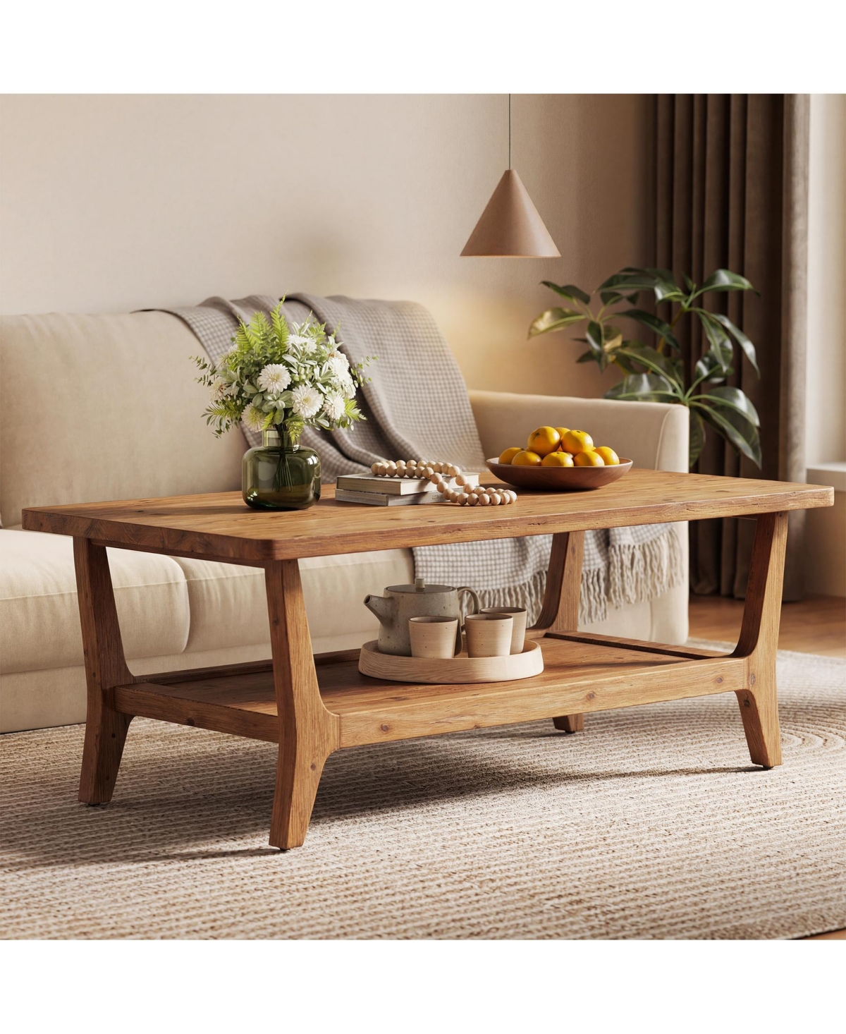 Click here for Tribesigns Solid Wood Coffee Table  47-Inch Living... prices