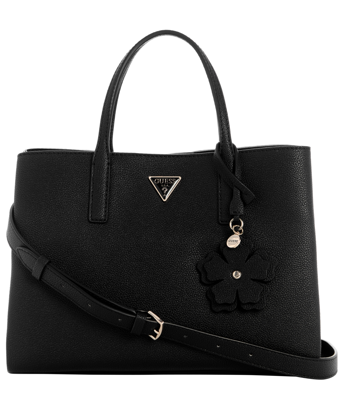 Click here for Guess Lucci Medium Girlfriend Satchel Bag - Black prices
