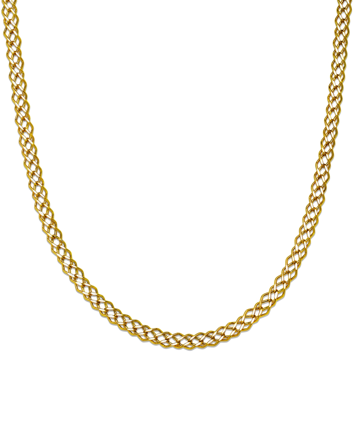 Click here for Macys Harlequin Link Necklace in 10k Two-Tone Gold... prices