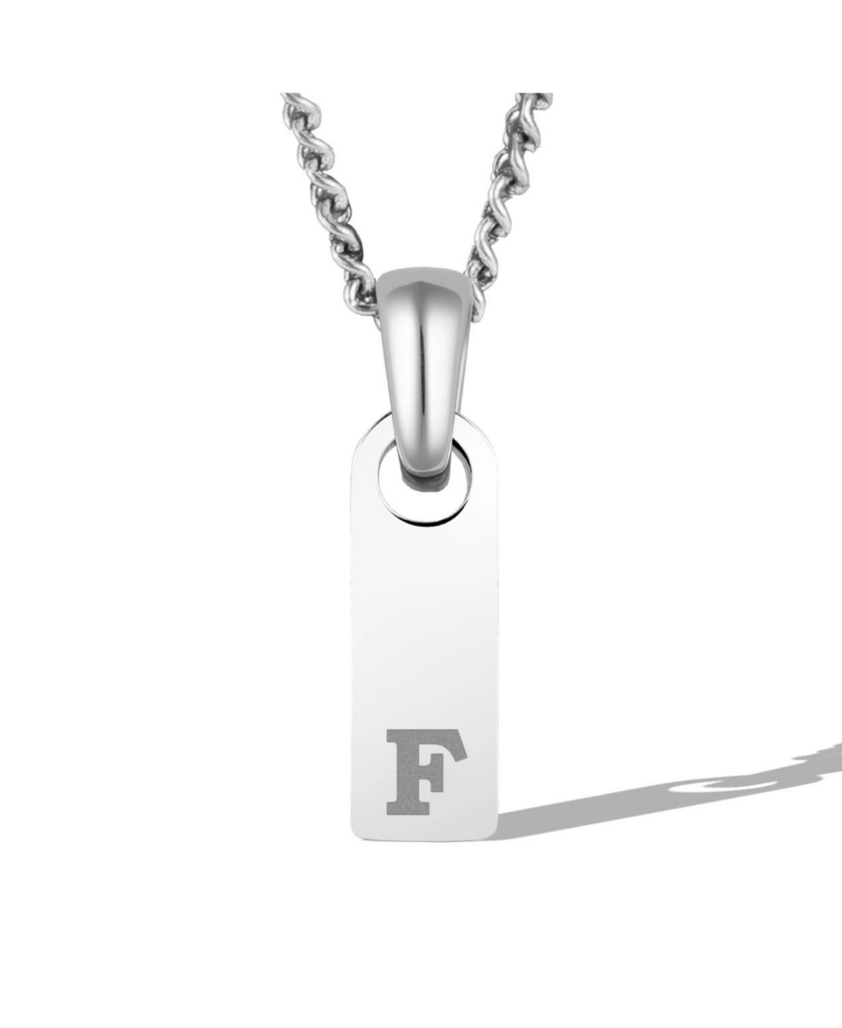 Click here for Vincero Mens Initial Tag Necklace - Silver with Mi... prices