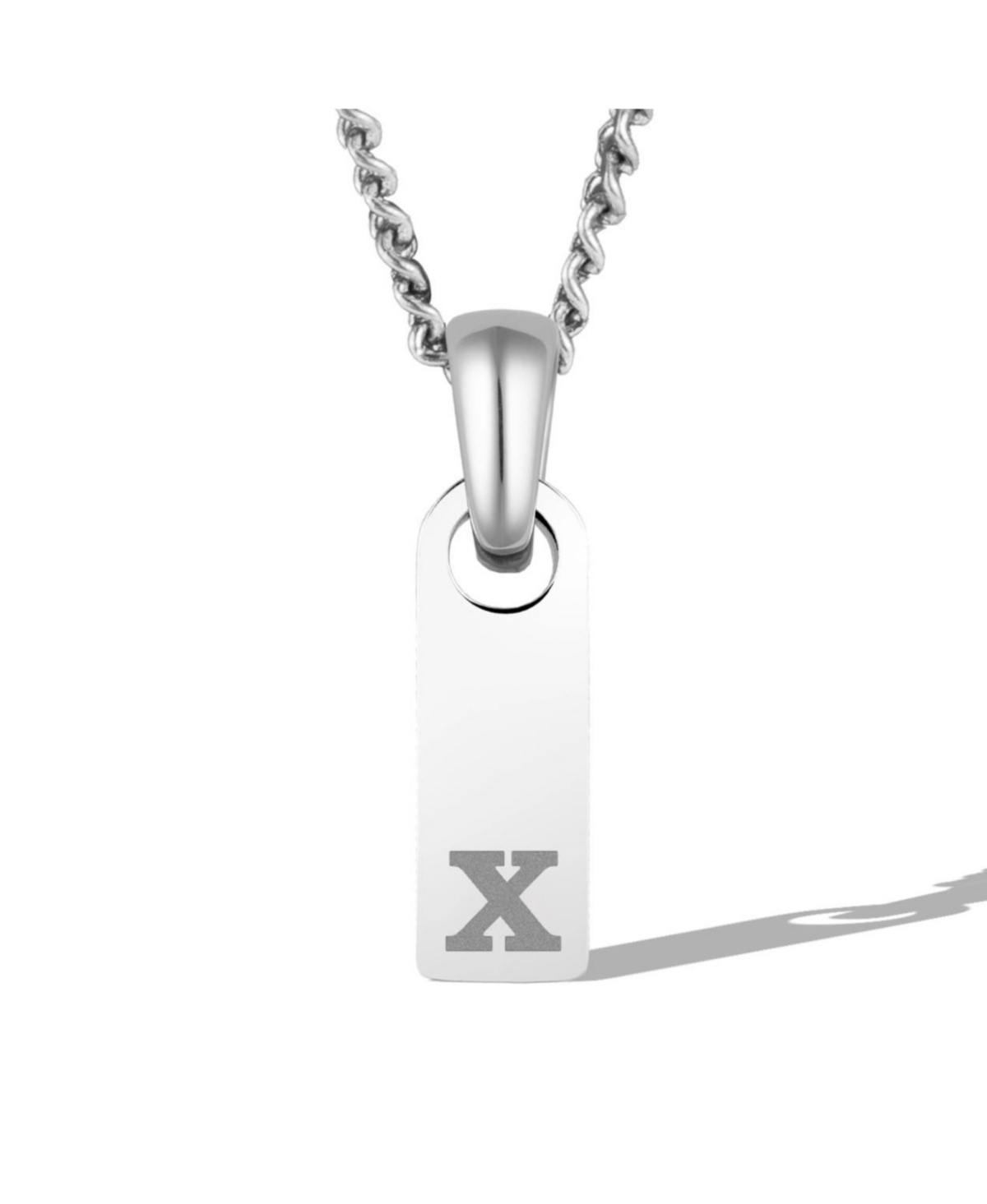Click here for Vincero Mens Initial Tag Necklace - Silver with Mi... prices