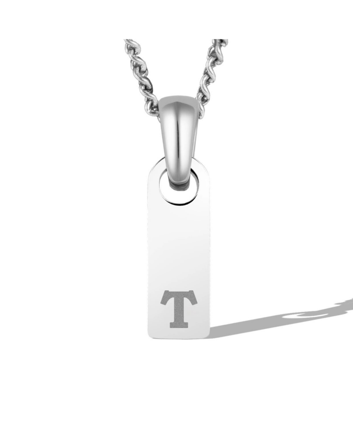 Click here for Vincero Mens Initial Tag Necklace - Silver with Mi... prices