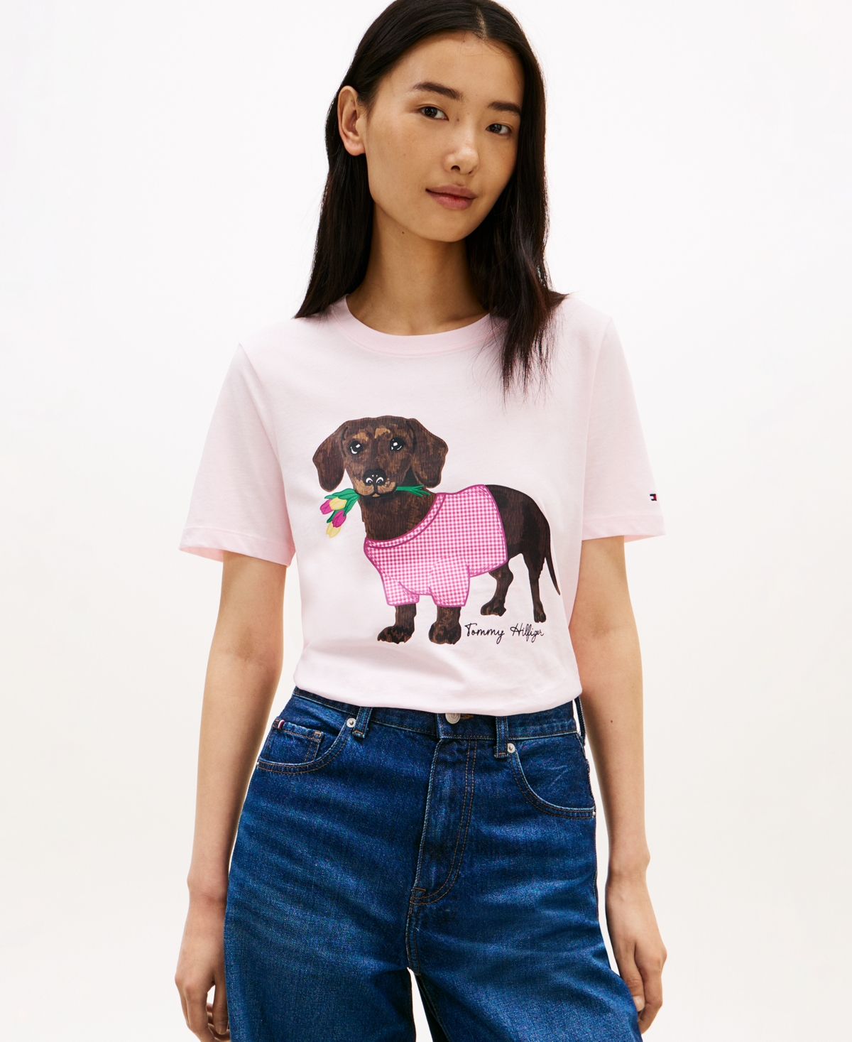 Click here for Tommy Hilfiger Womens Graphic Dog Print T-Shirt -... prices
