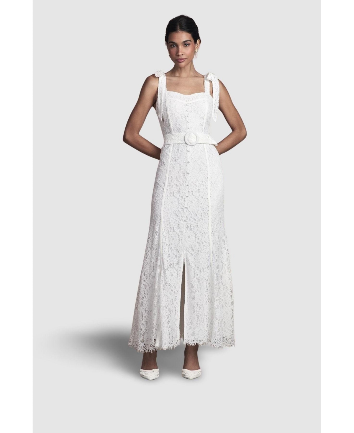 Click here for Coast Womens Lace Bow Shoulder Maxi Wedding Dress... prices