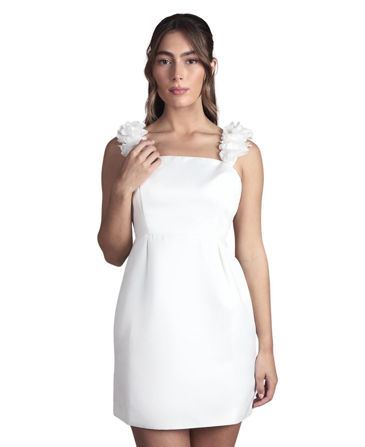 Click here for Coast Womens 3D Floral Bardot Bridal Mini Dress -... prices