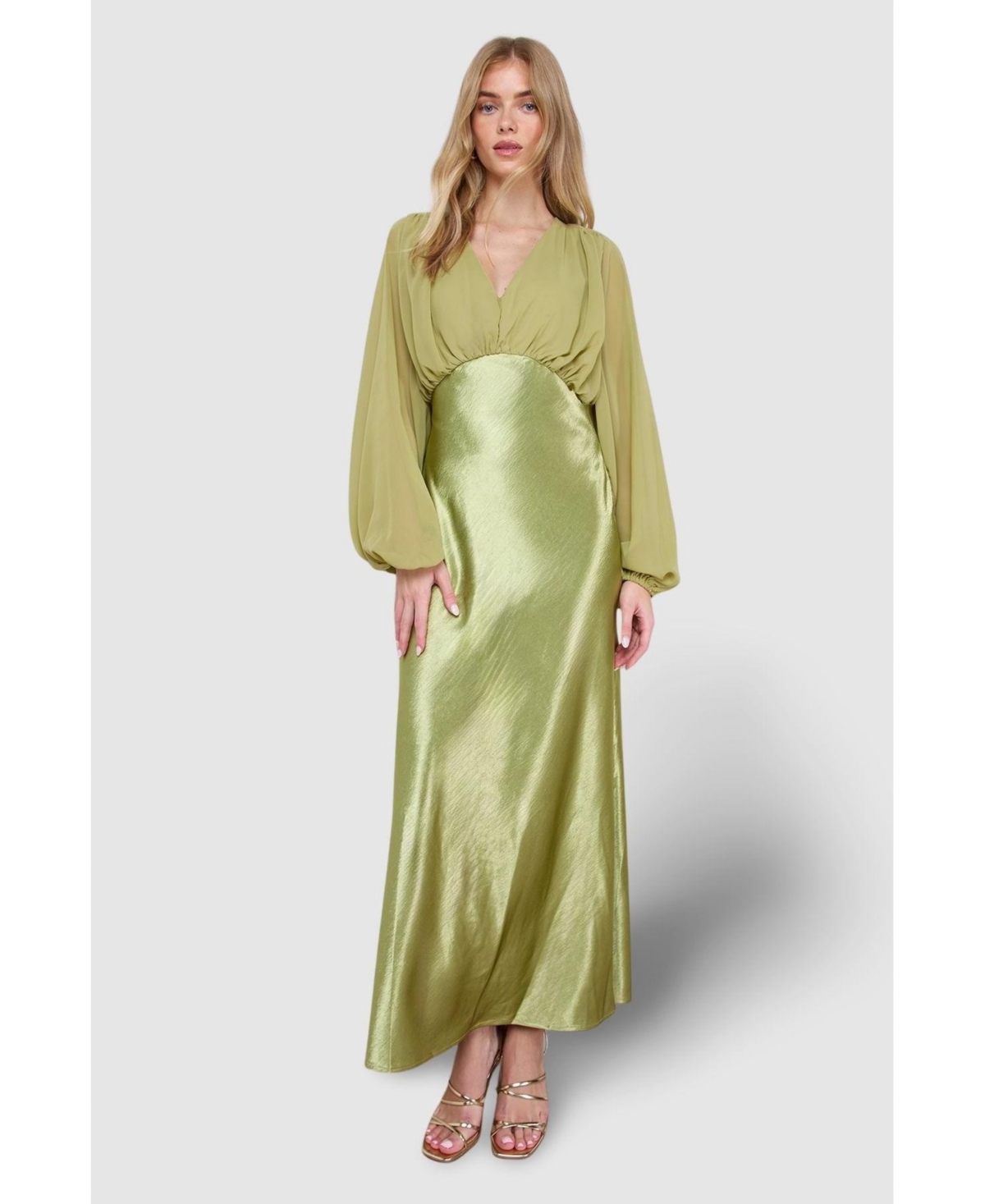 Click here for Oasis Womens Satin Chiffon Mix V Neck Midaxi Dress... prices