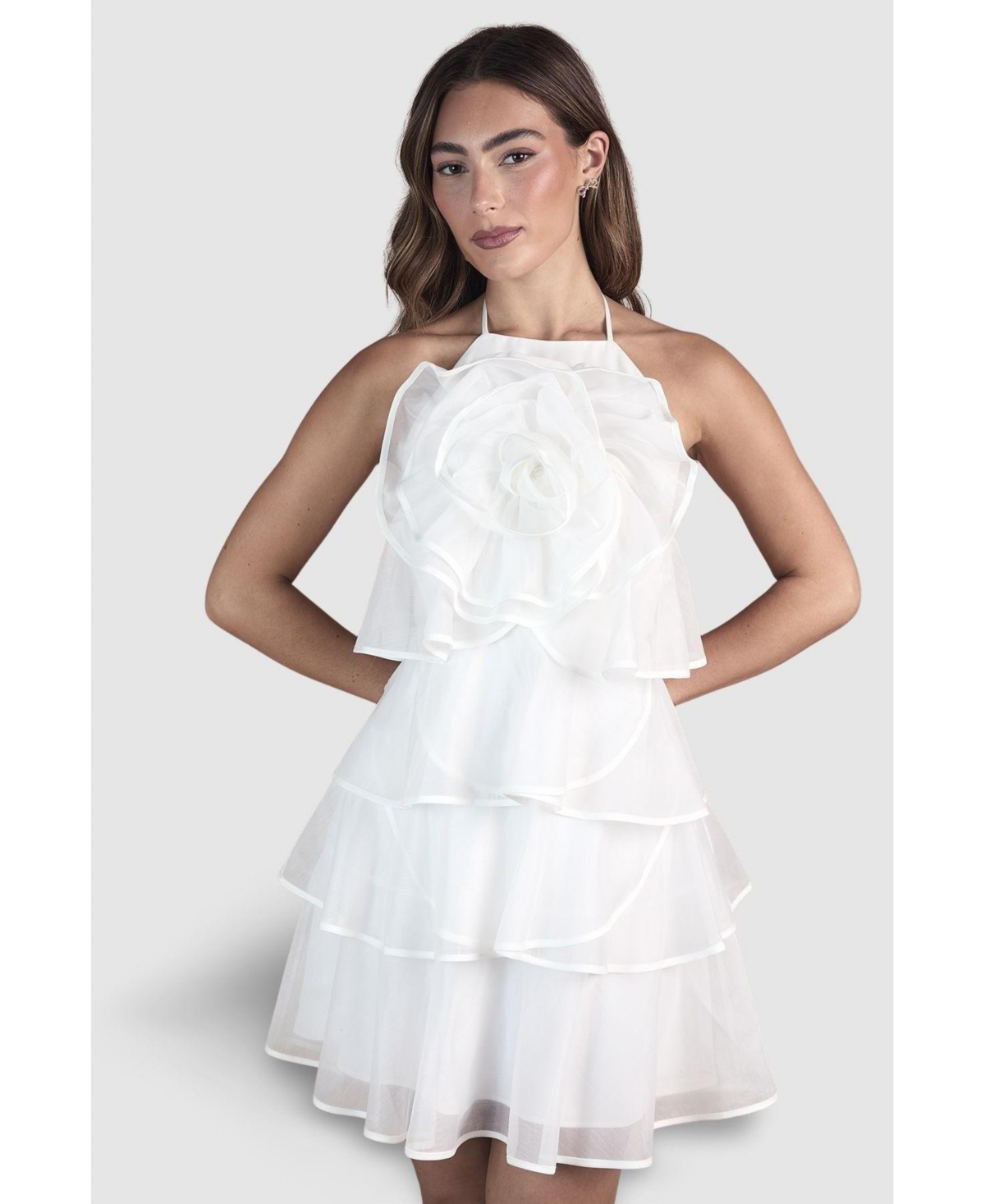 Click here for Coast Womens Corsage Halter Bridal Mini Dress - Iv... prices