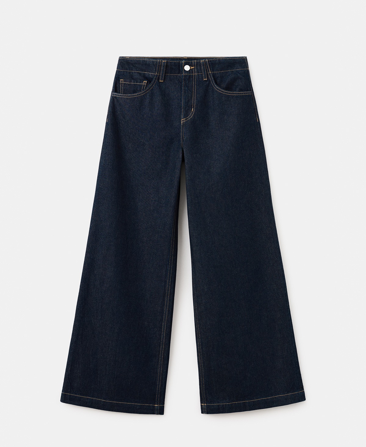 Click here for Mango Womens Wide Leg Mid-Rise Jeans - Open Blue prices