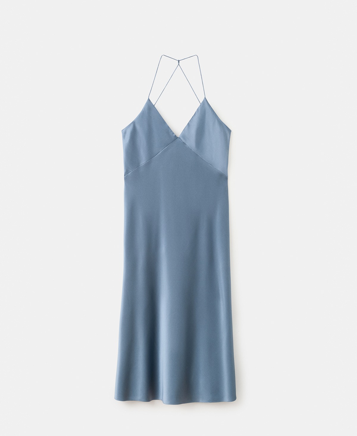 Click here for Mango Womens Silk Straps Nightgown - Blue prices