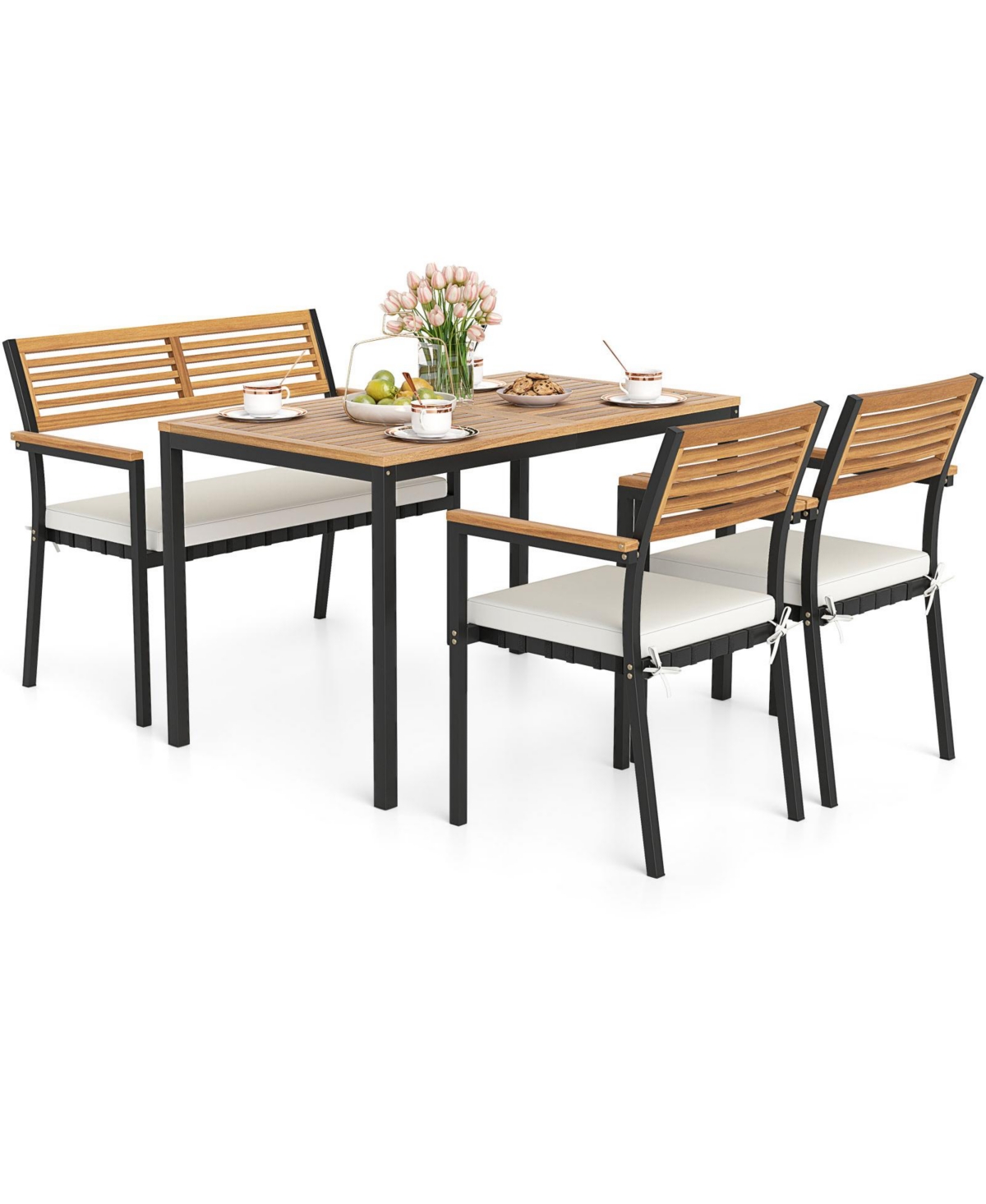 Click here for Gymax Set Of 4 Patio Furniture Set w/ Acacia Wood... prices