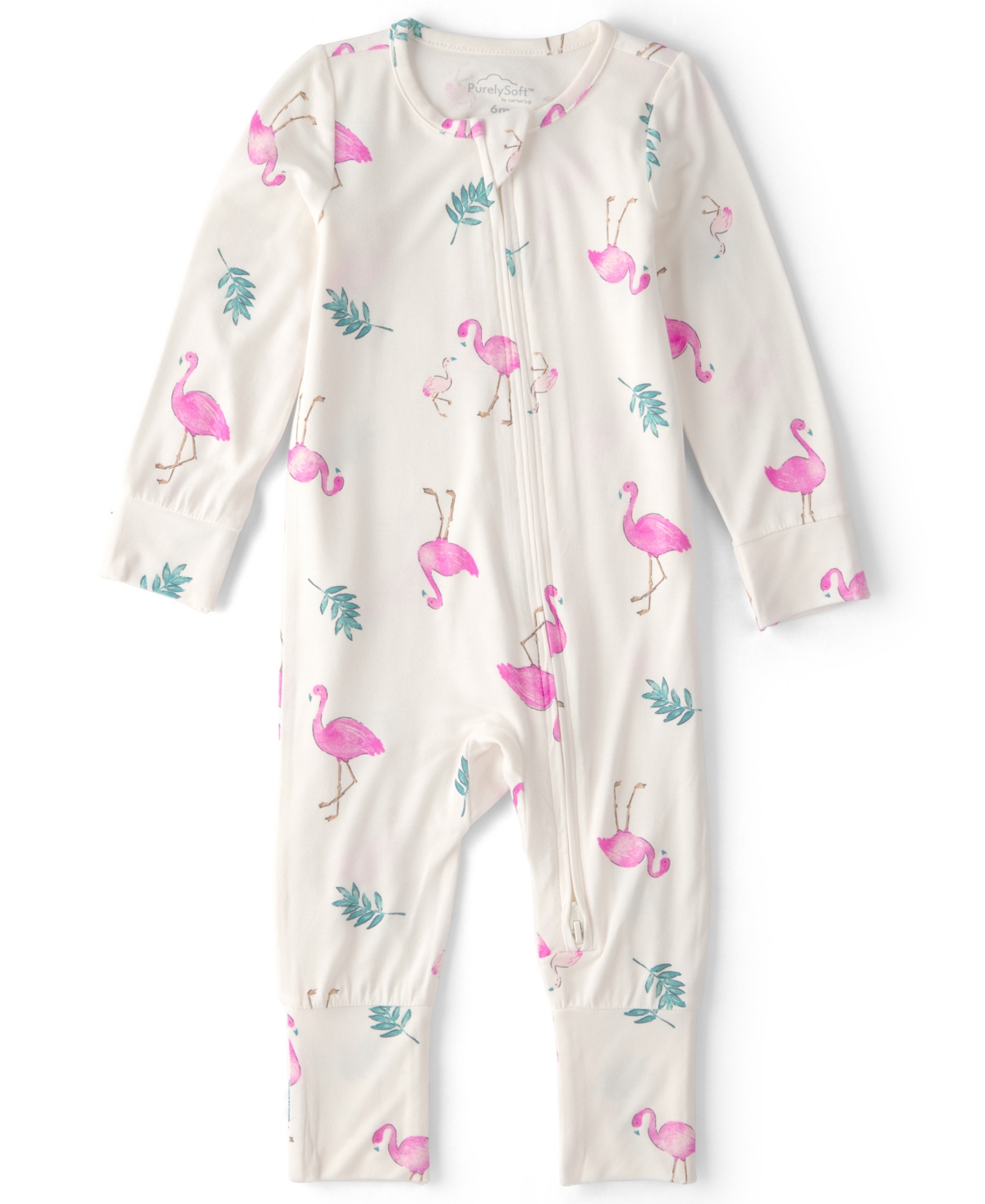 Click here for Carters Baby Girls PurelySoft Flamingo 2-Way Zip S... prices
