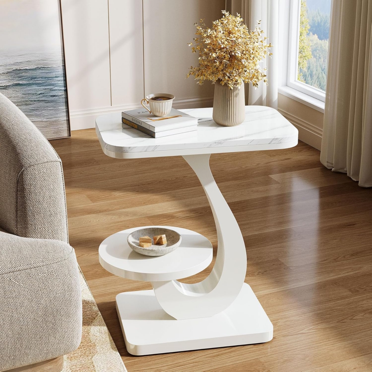 Click here for Tribesigns C-Shaped End Side Table Set of 2  Moder... prices