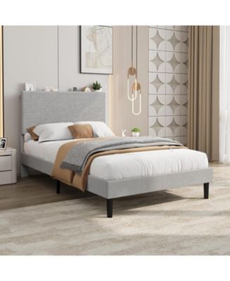 Click here for Gaomon Bed Frame With Charging Station Corduroy Up... prices