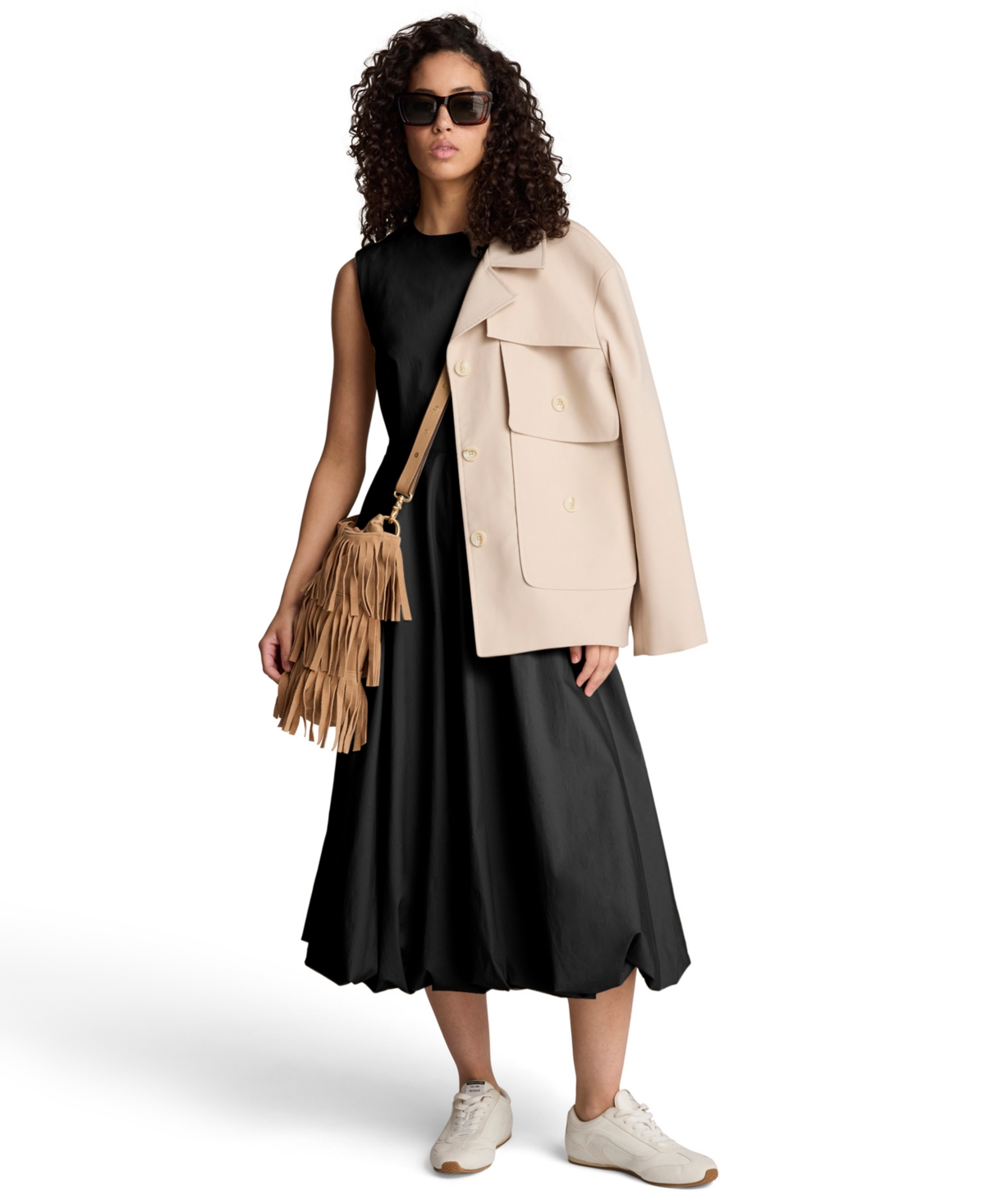 Click here for Kenneth Cole Womens Bubble Hem Midi Dress - Black prices