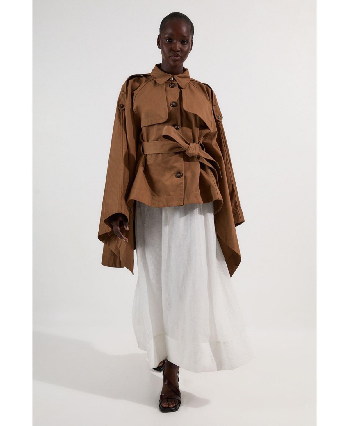 Click here for Karen Millen Womens Cape Detail Trench Coat - Came... prices