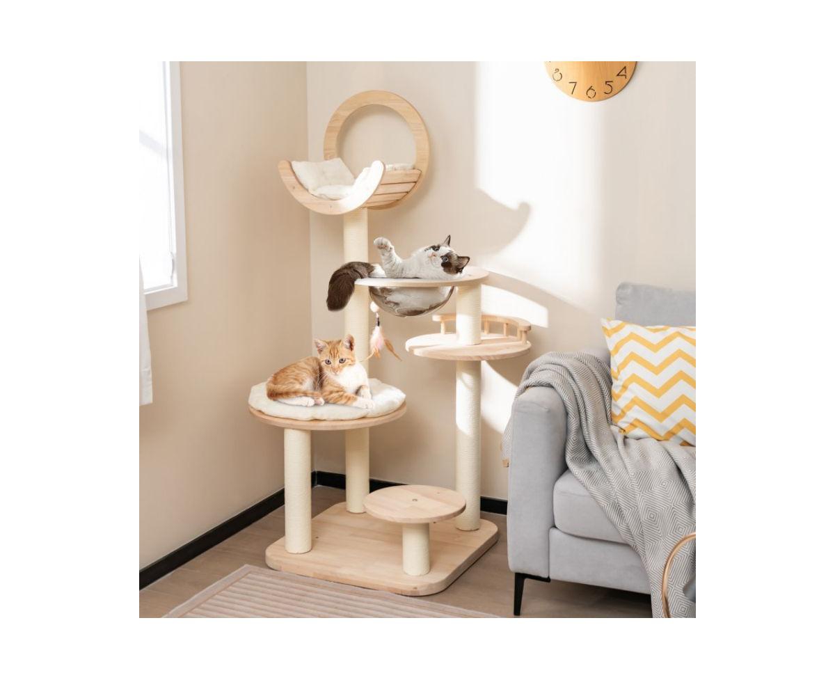 Click here for Aostirmotor 4-in-1 Wooden Cat Tower with Space Cap... prices