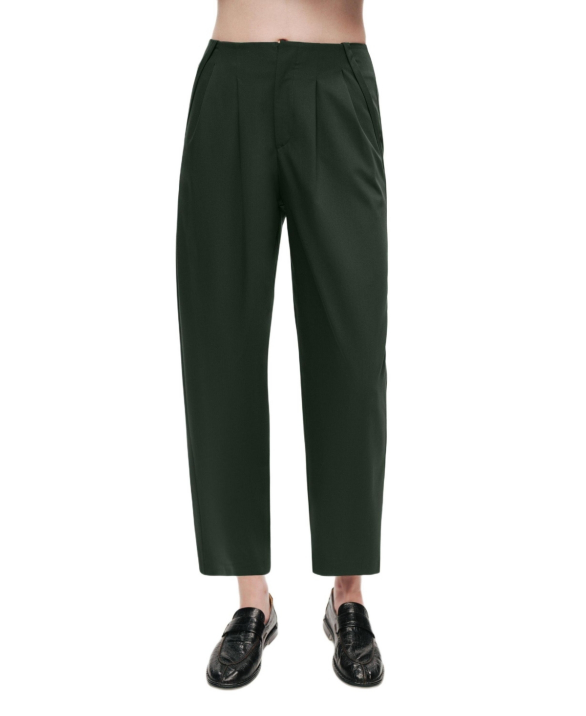 Click here for Nocturne Womens Forest Cropped Cigarette Trousers... prices
