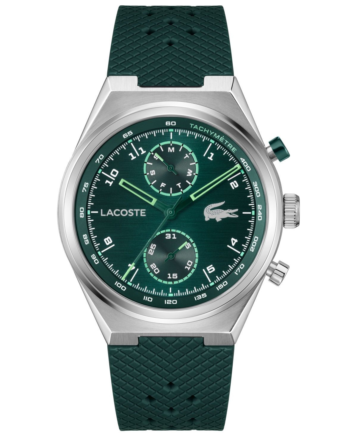Click here for Lacoste Mens Line Racer Green Silicone Strap Watch... prices
