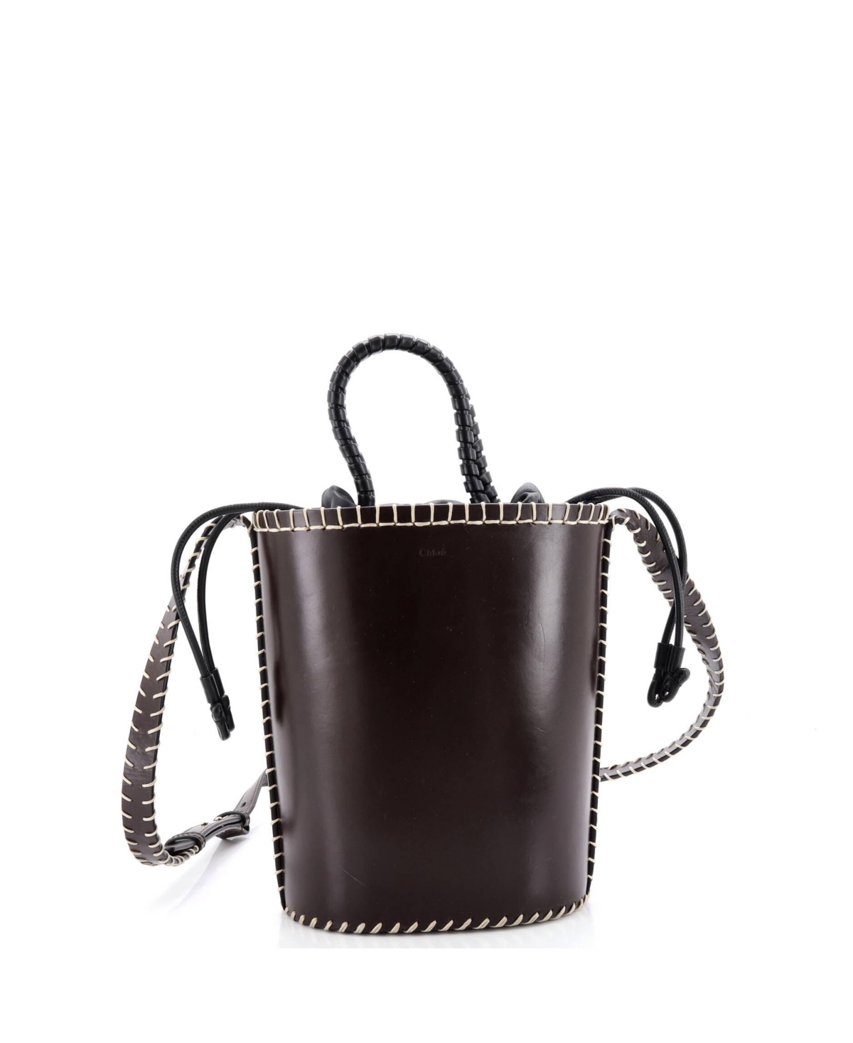 Click here for Pre-Owned Chloe Mini Louela Bucket Bag Leather - B... prices