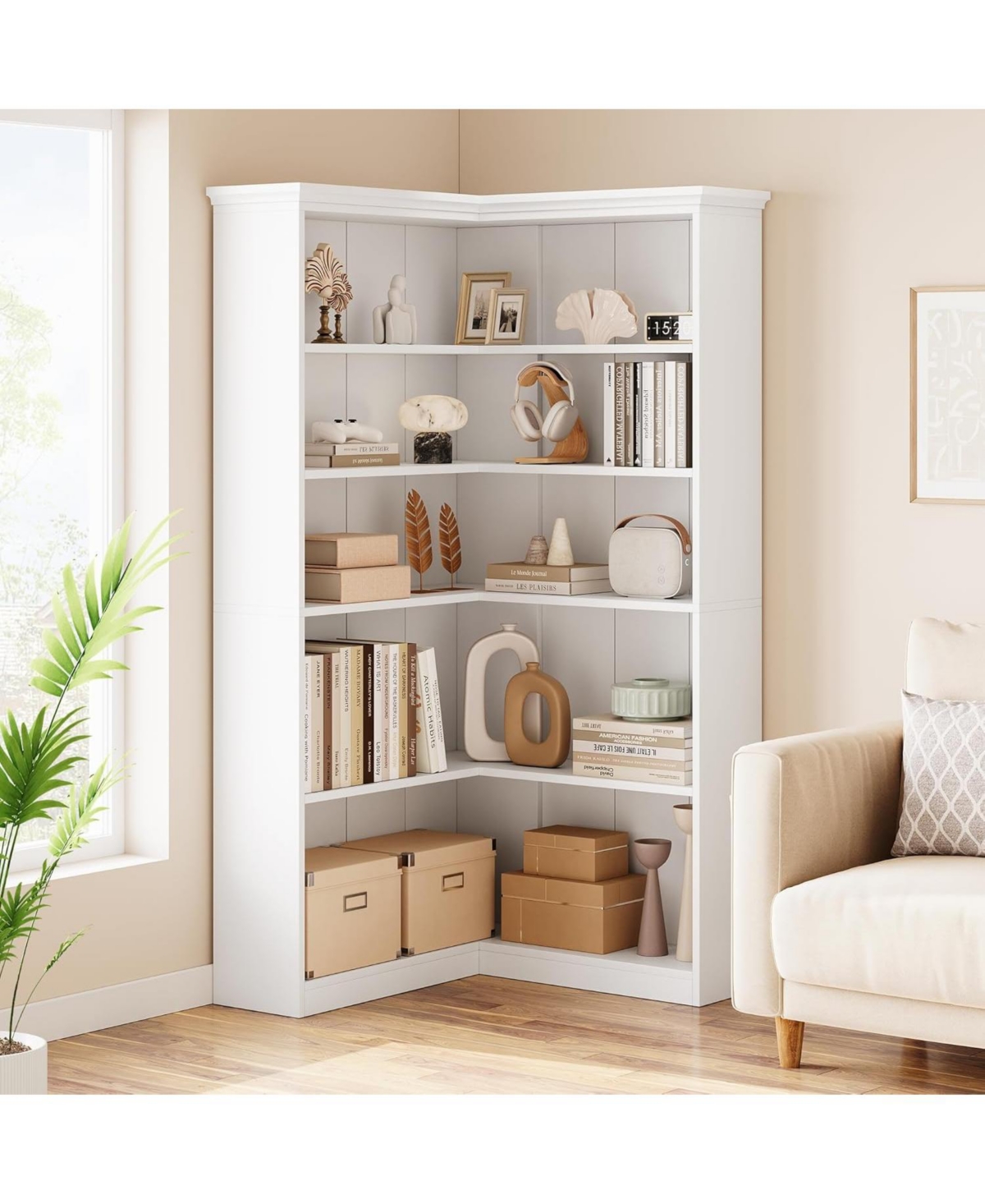 Click here for Gaomon 72.8" Tall 5-Tier L-Shaped Wooden Corn... prices