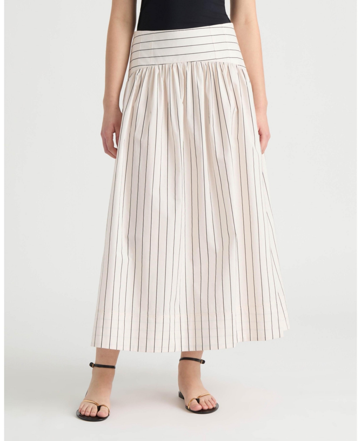 Click here for Nvlt Womens Maxi Skirt With Yoke - Cream/black str... prices
