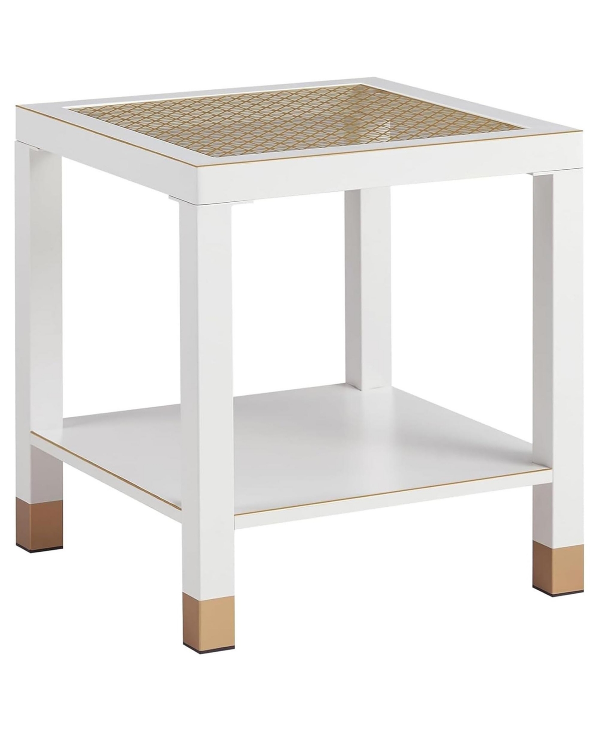 Click here for Rainsken Square Side Table - Modern 2-Tier Tempere... prices