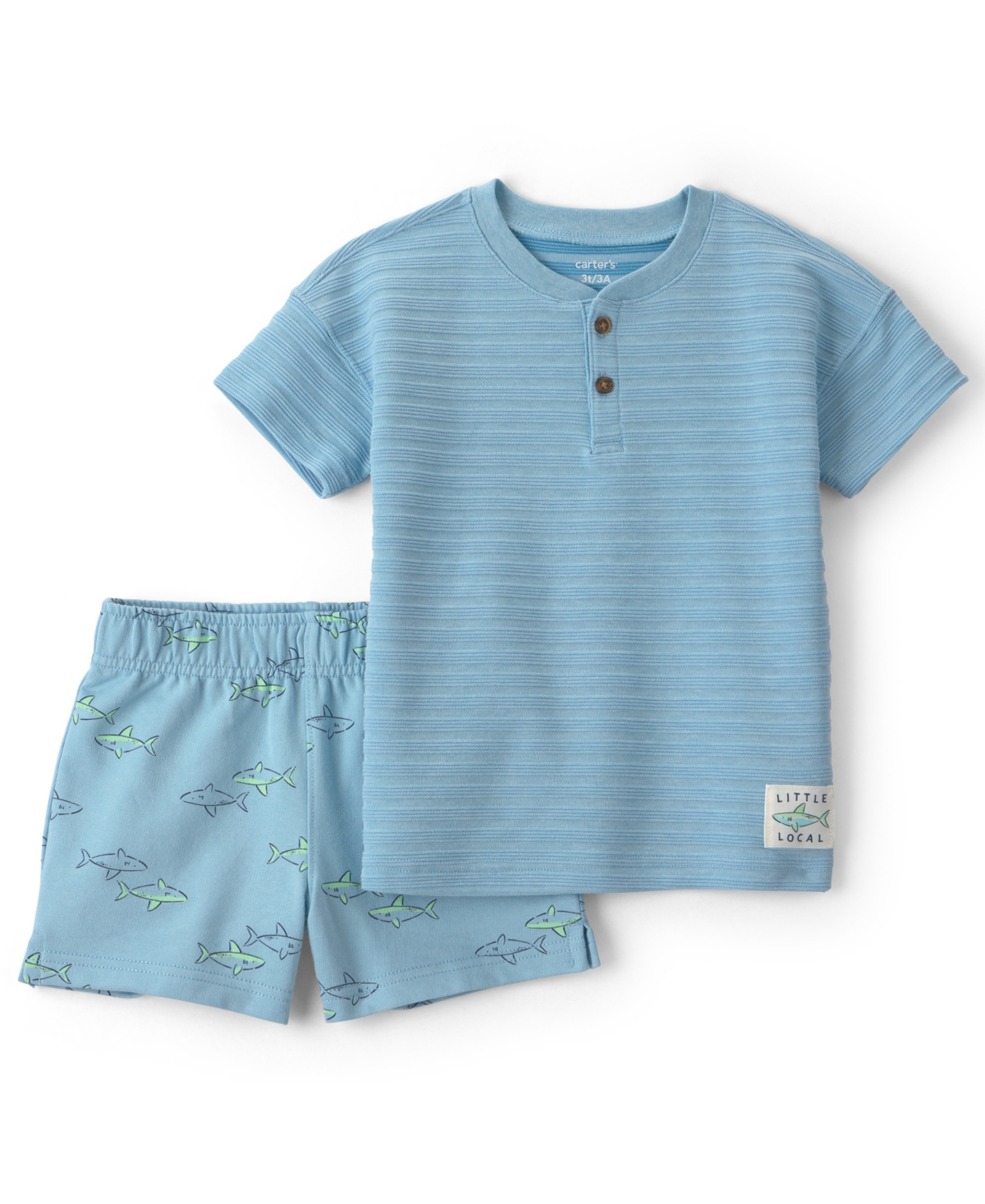 Click here for Carters Boys 2T-5T Shark Top and Shorts  2-Piece S... prices