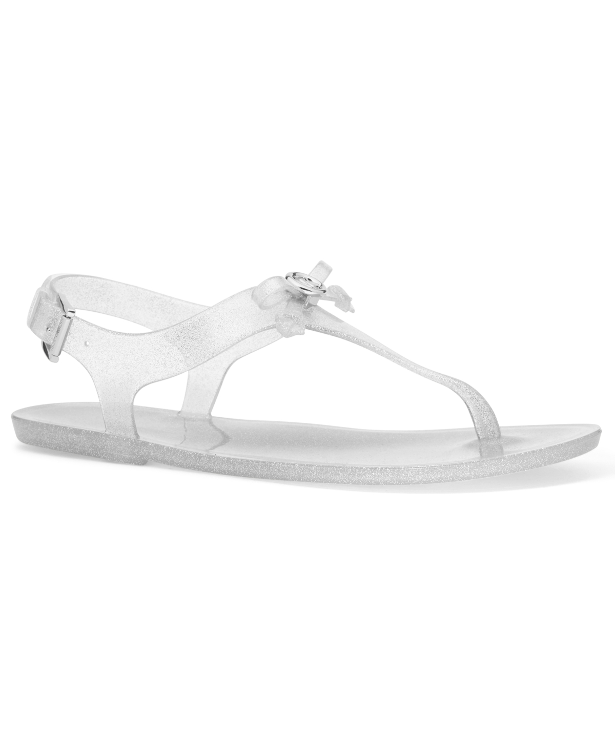 Click here for Michael Kors Womens Eva Buckle Flat Sandals - Silv... prices