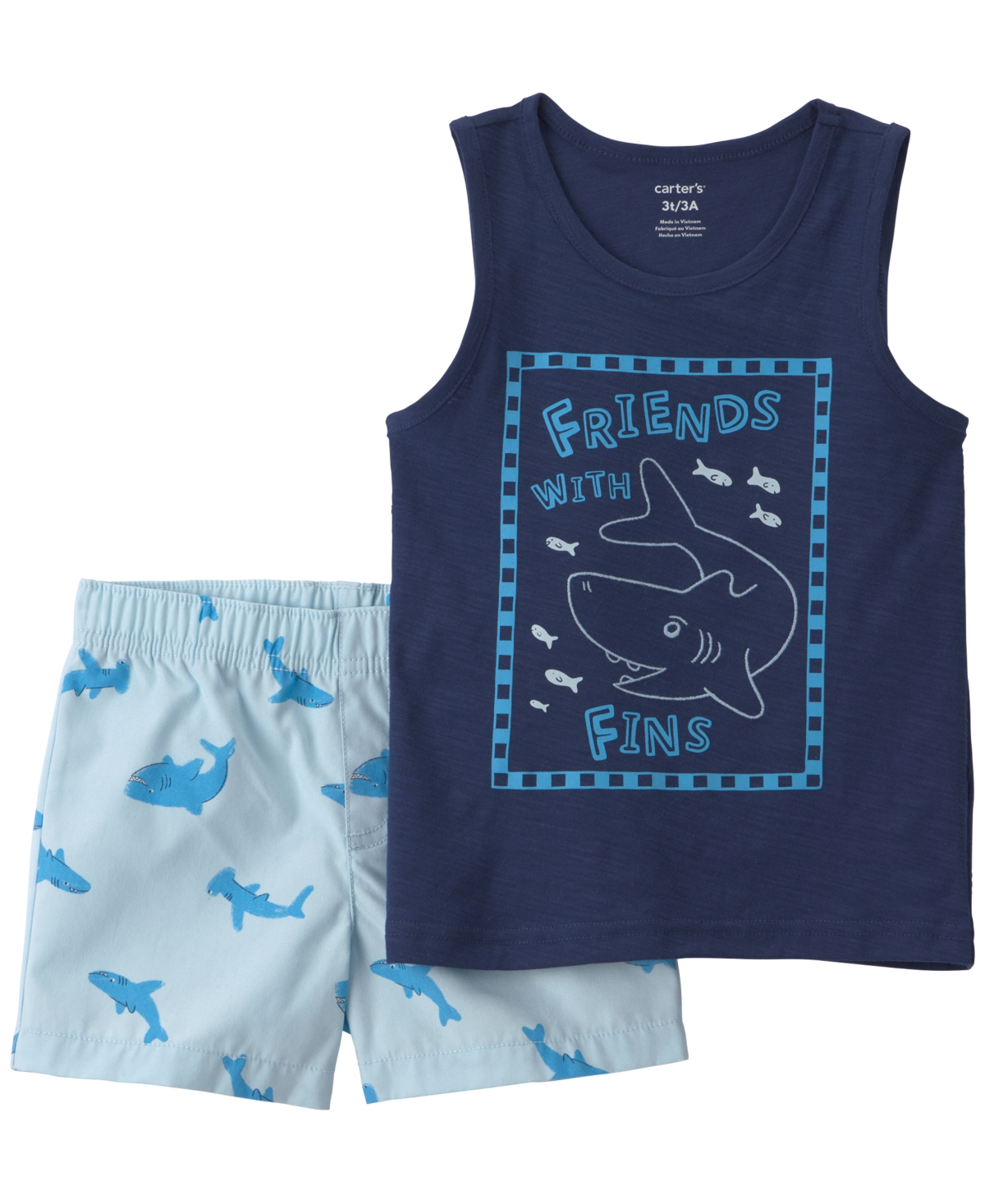 Click here for Carters Boys 2T-5T Shark Tank Top & Short  2-Piece... prices