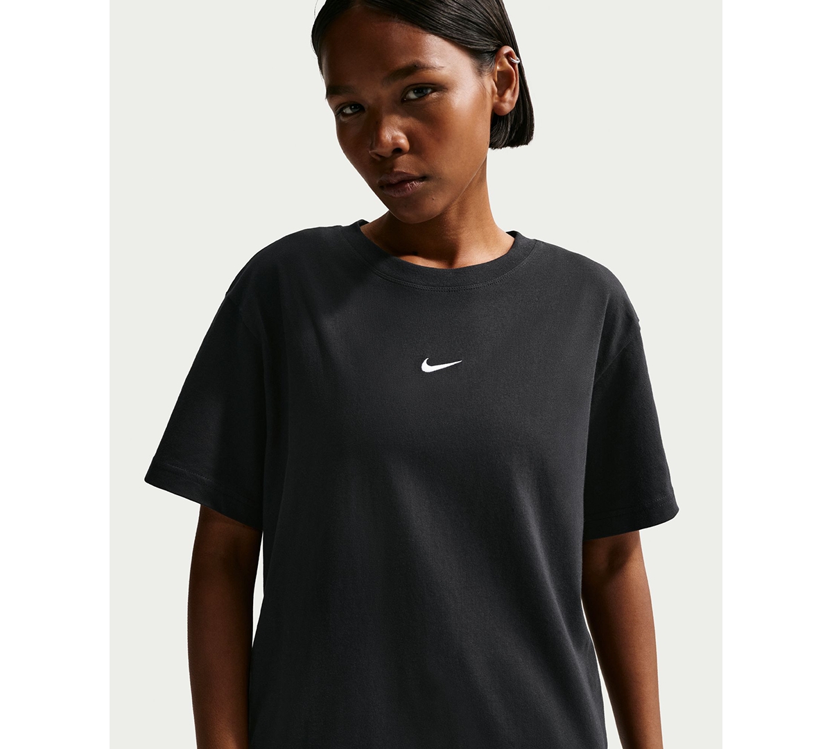 Click here for Nike Womens Sportswear Crewneck T-Shirt - Black/wh... prices