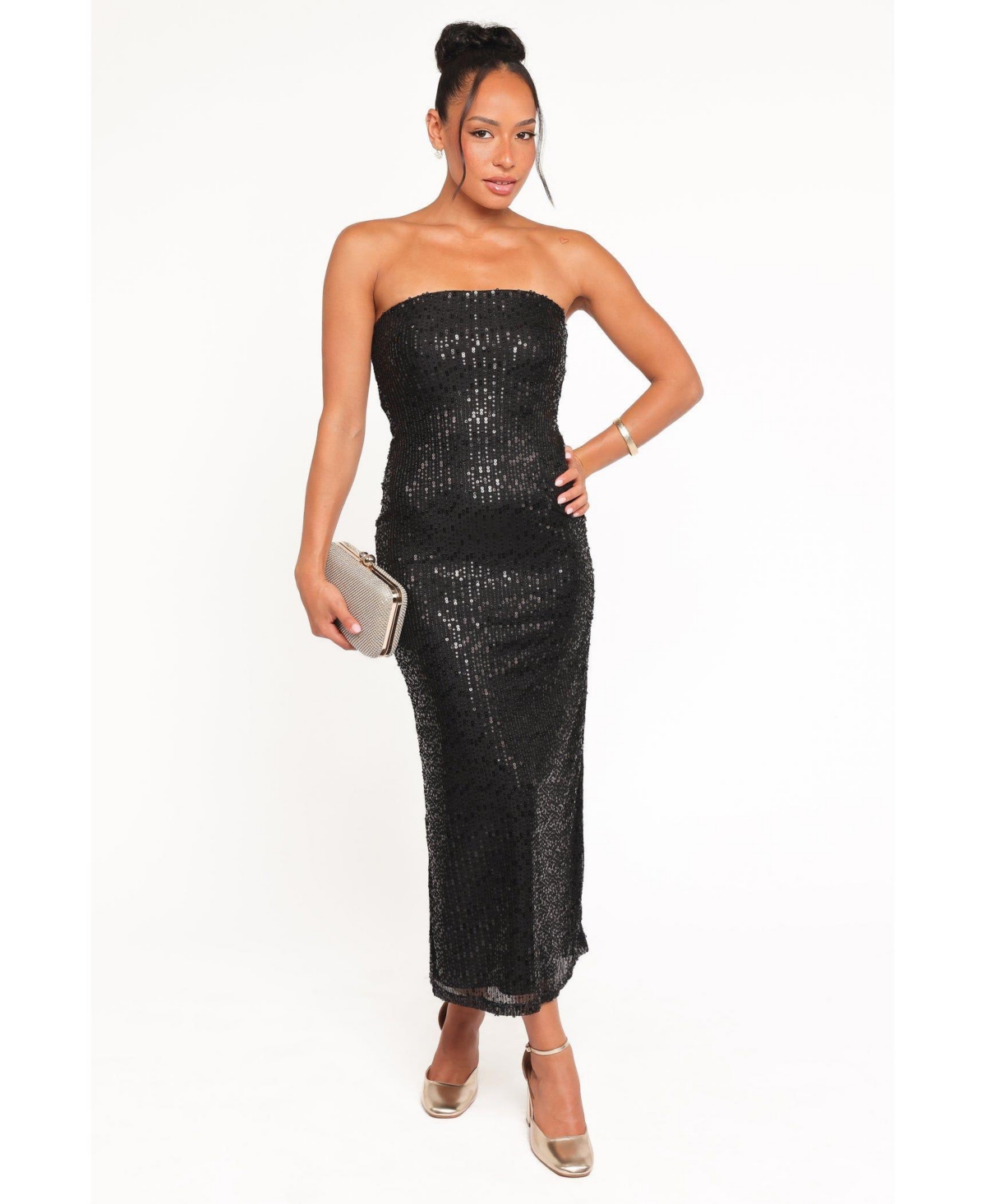 Click here for Petal and Pup Womens Agnes Strapless Sequin Maxi D... prices